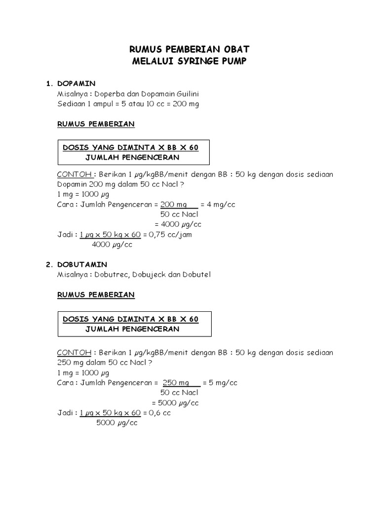 Rumus Pemberian Obat | PDF
