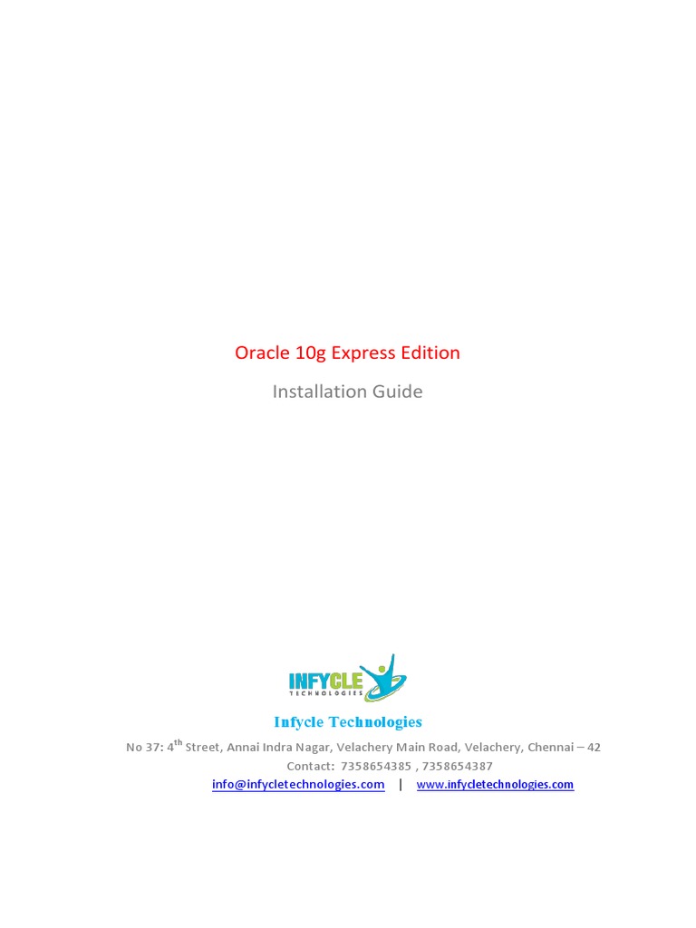 Oracle 10g Express Edition: Installation Guide | PDF | Computers