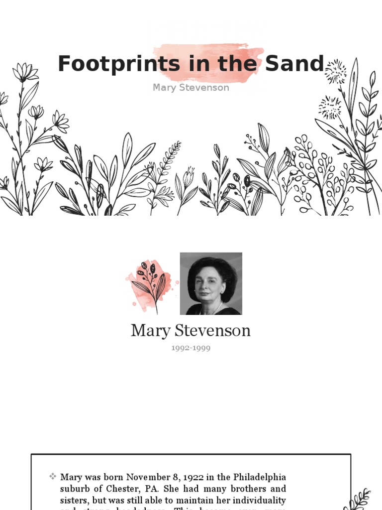 Original Footprints In The Sand Poem Mary Stevenson