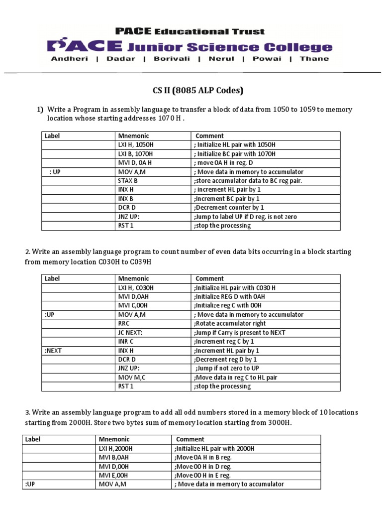 8085 Code | PDF | Theory Of Computation | Computer Hardware