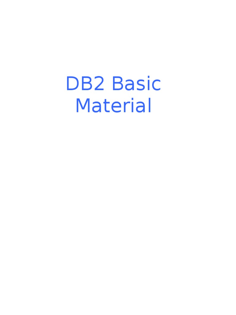 DB2 Basic Manual | PDF | Database Index | Relational Database