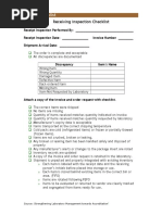 Receiving Checklist | PDF | Specification (Technical Standard) | Business