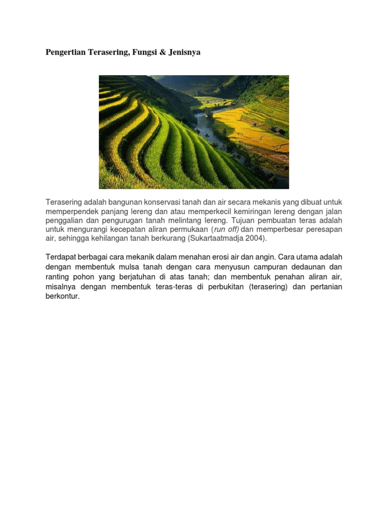 Jenis dan Fungsi Terasering | PDF | Griya & Taman
