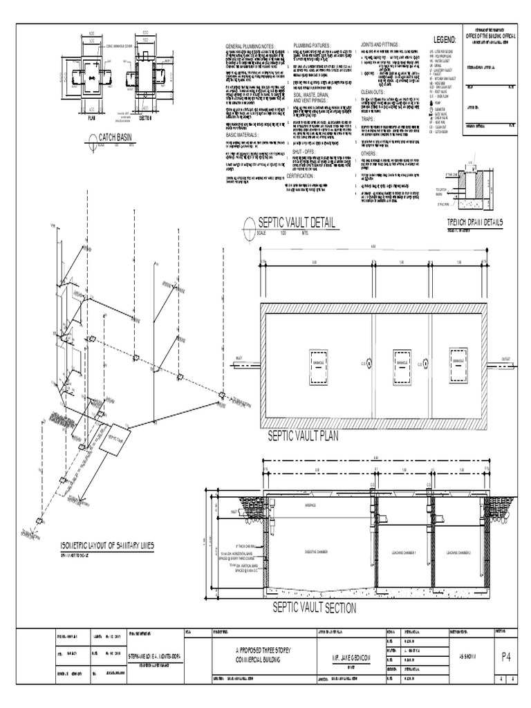 Septic Vault Detail: Trench Drain Details | PDF | Plumbing | Tap (Valve)
