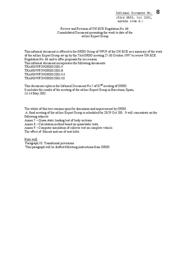 Tieu Chuan Ece r66 | PDF | Center Of Mass | Suspension (Vehicle)