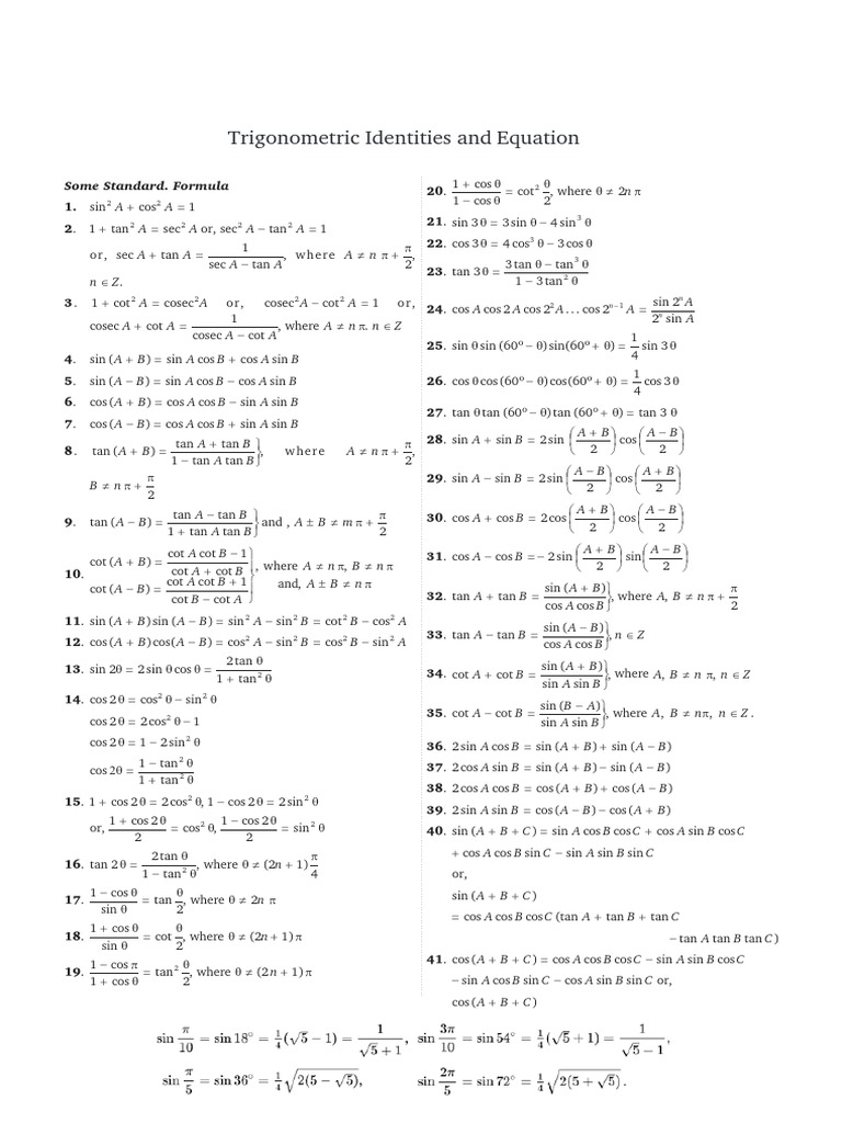 Trignometric Identities and Equations | PDF | Sports | Unrest
