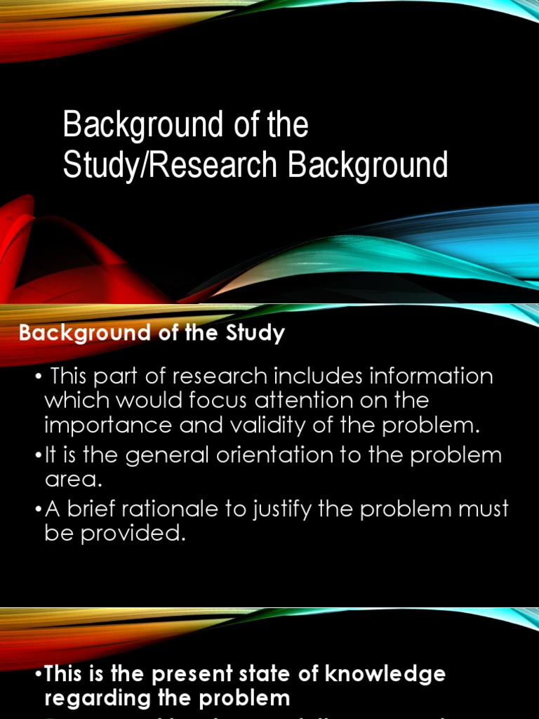Background of The Study | PDF