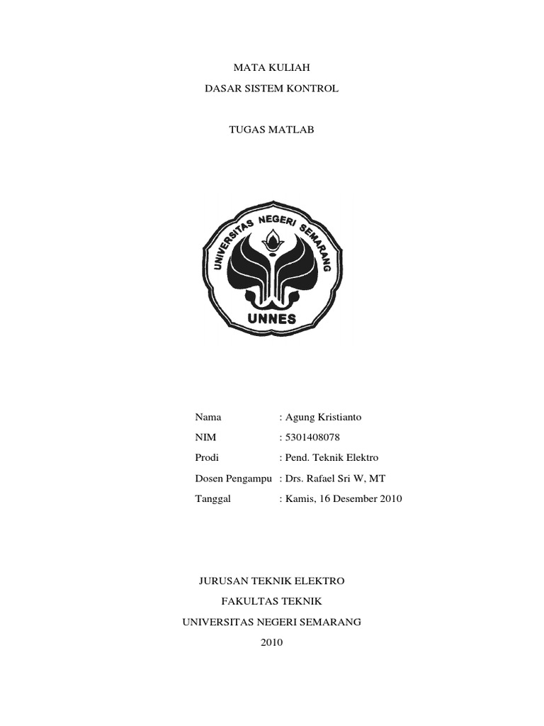 Matlab Dasar Sistem Kontrol | PDF Matlab Dasar Sistem Kontrol | PDF