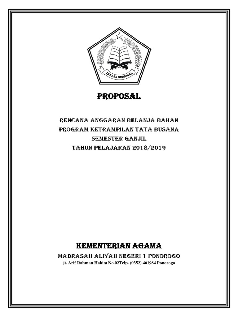 Proposal Pengadaan Dana Lab Tata Busana | PDF