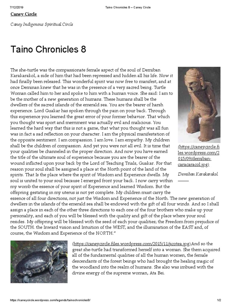 Taino Chronicles 8: Caney Indigenous Spiritual Circle | PDF | Soul ...