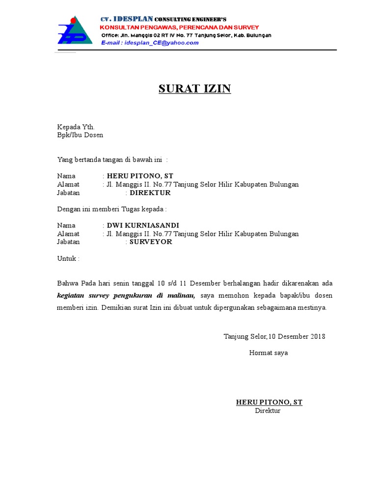 Surat Izin | PDF