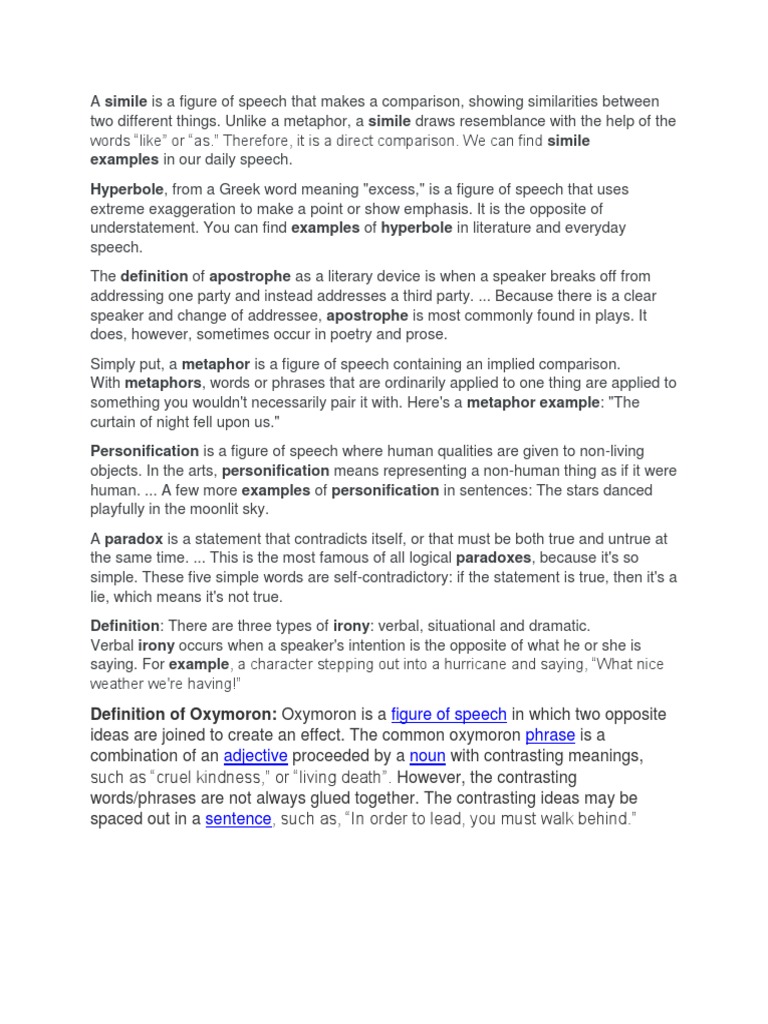 Figures of Speech | PDF | Poetic Devices | Literary Techniques