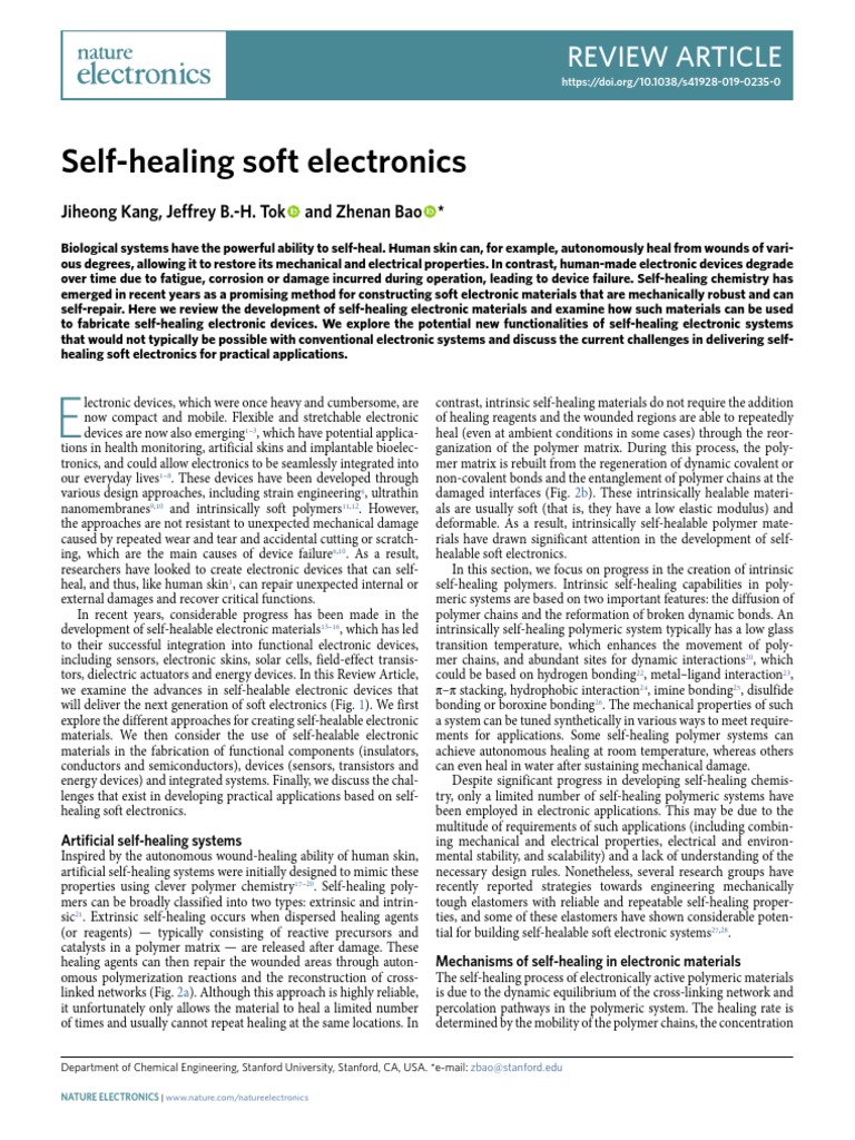 Self Healing PDF | PDF | Polymers | Semiconductors