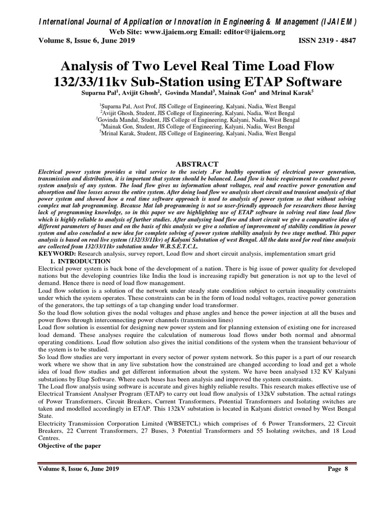 Analysis Two Level of Real Time Load Flow 132/33/11kv Sub-Station Using ...