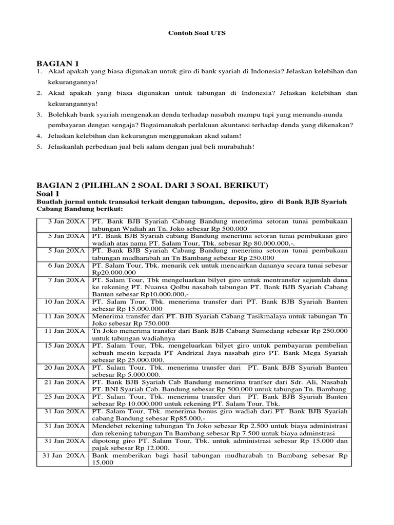 Contoh Soal Uts | PDF