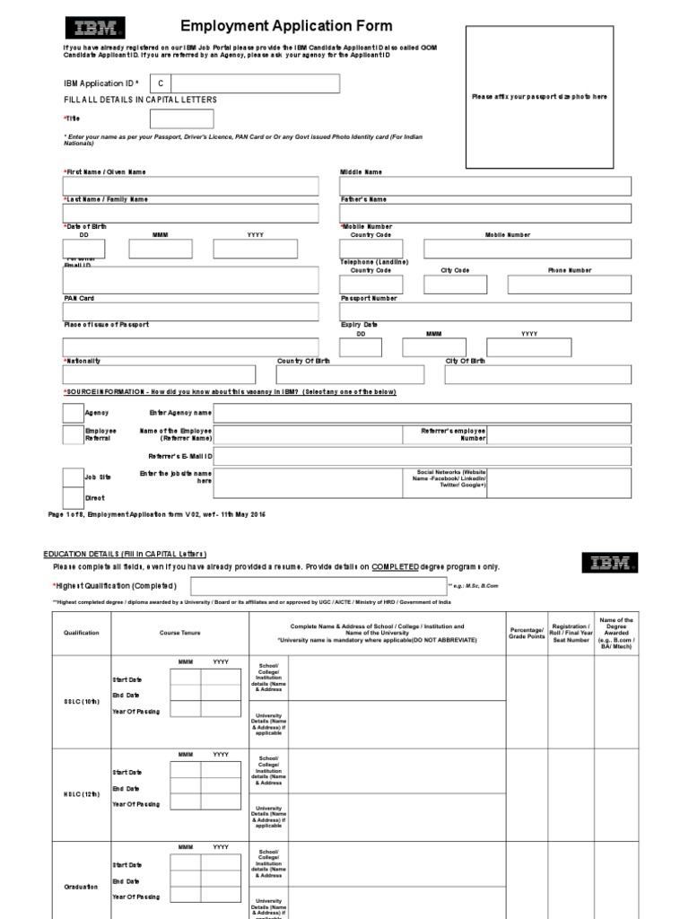 Employment Application Form - Campus - V02 - Effective 11th May 2015 ...