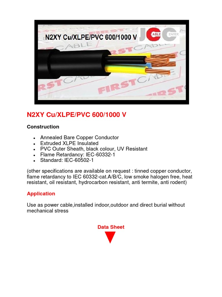 First Cable N2XY PDF | PDF