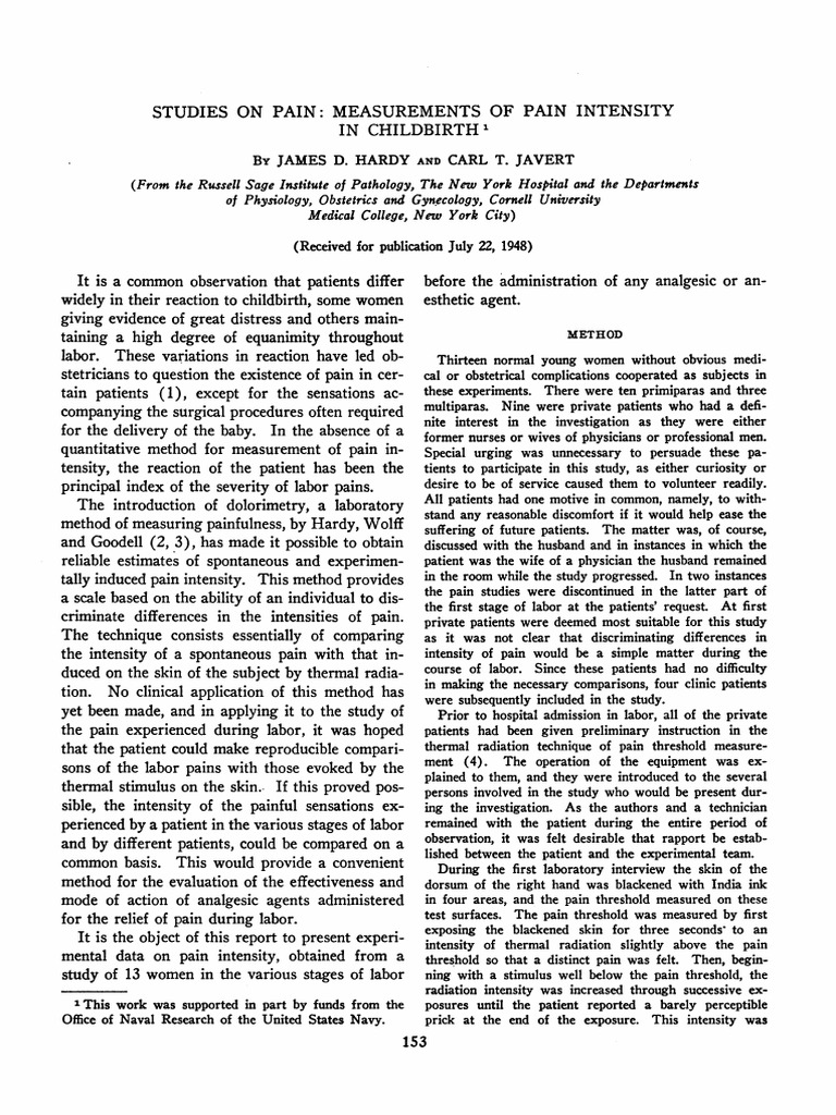 Study On Pain | PDF | Pain | Stimulus (Physiology)
