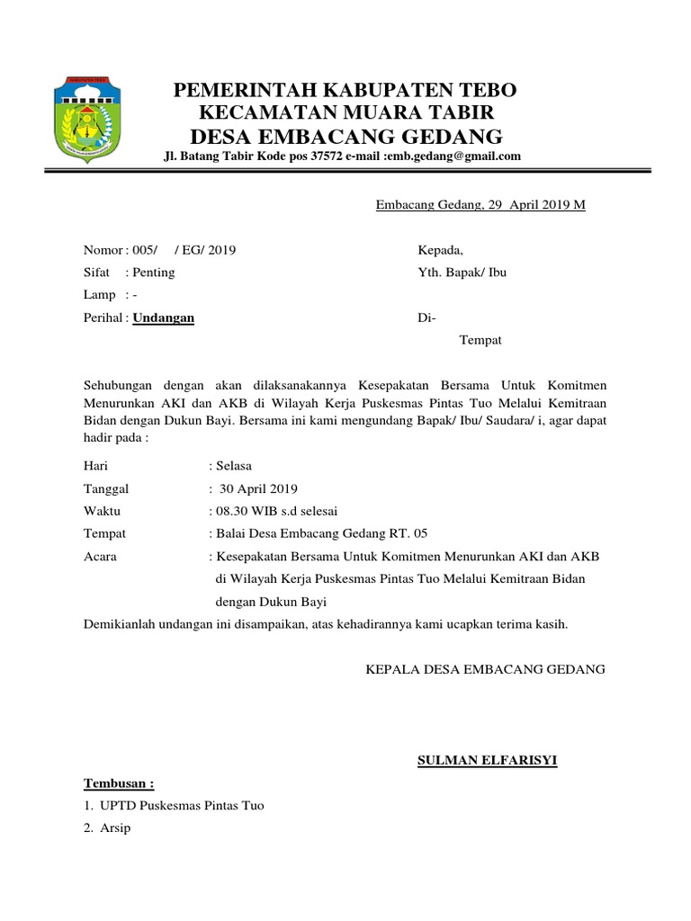 Contoh Undangan Desa | PDF