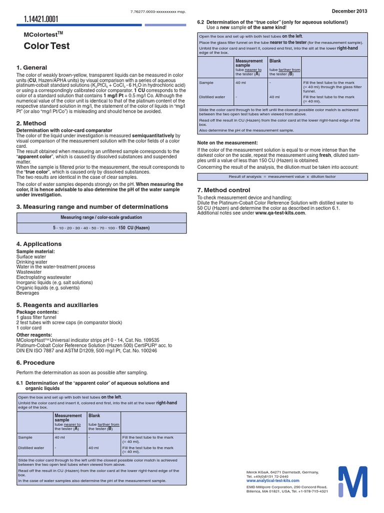 Color Test: Mcolortest | PDF | Ph | Solution