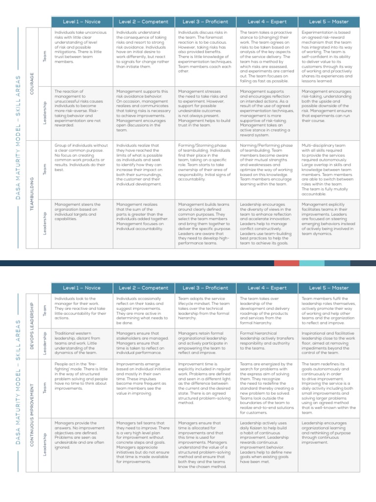DASA Maturity Model | PDF | Leadership | Team Building