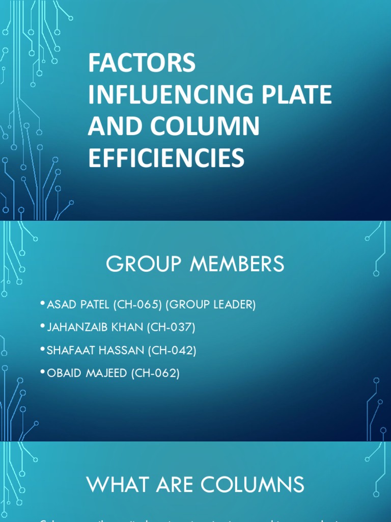 Factors Influencing Plate and Column Efficiencies | PDF