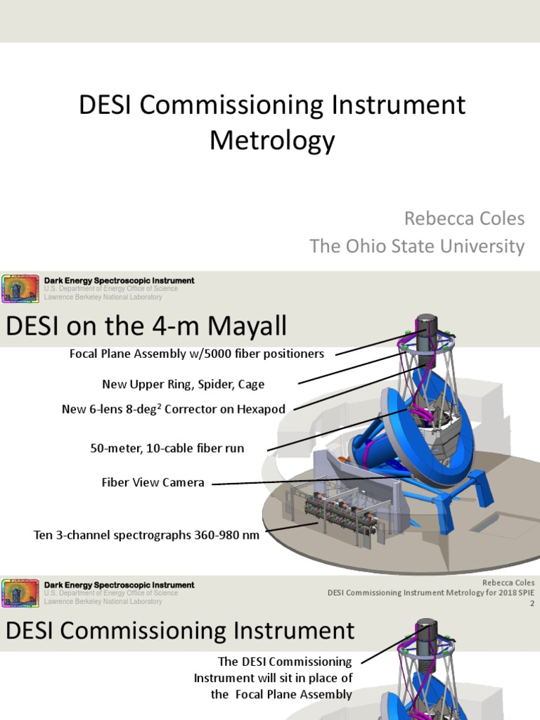 DESI Commissioning Instrument Metrology: Rebecca Coles The Ohio State ...