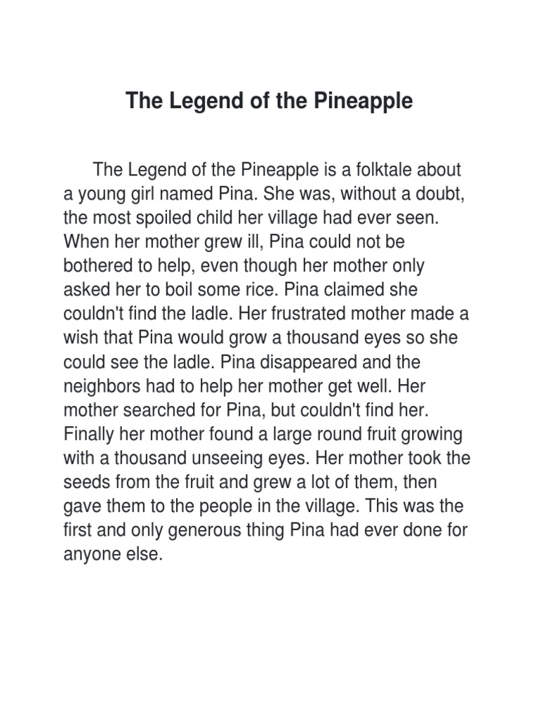 The Legend of The Pineapple Olenz | PDF