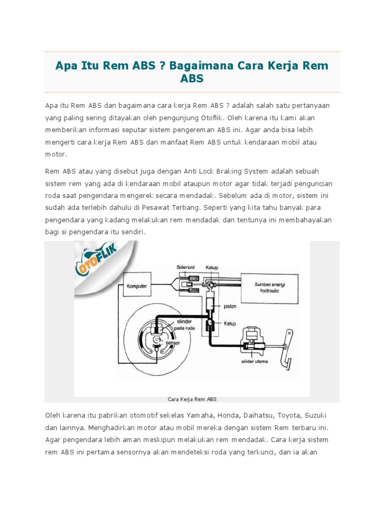 Apa Itu Rem ABS | PDF