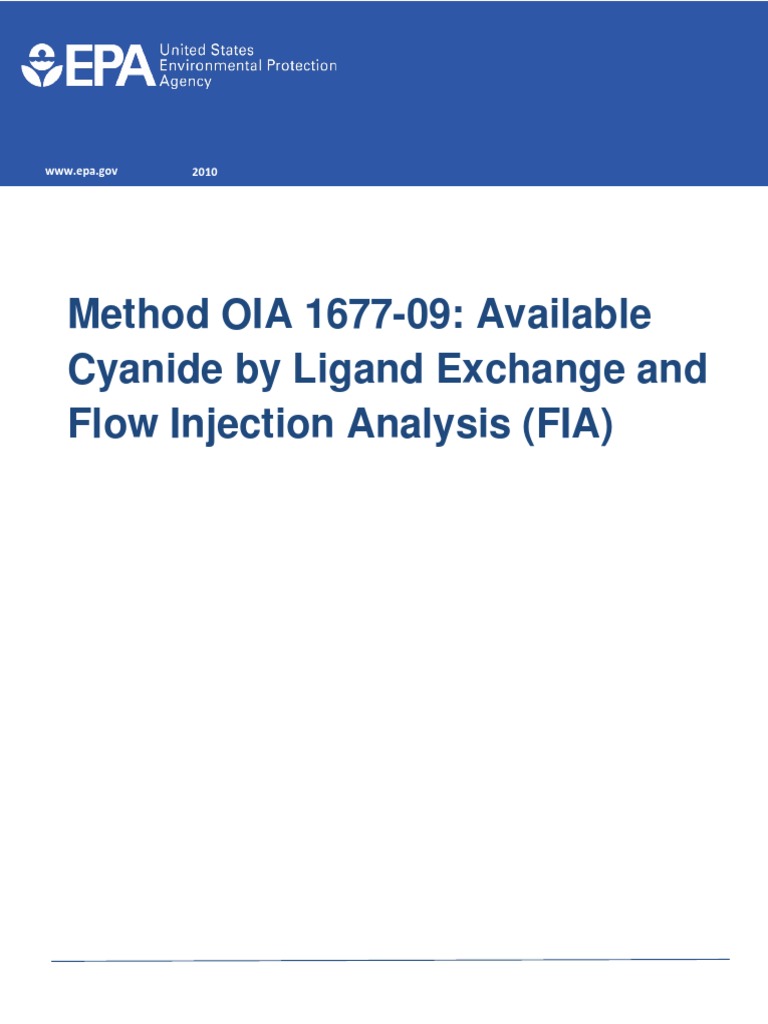 Method OIA 1677: Cyanide Analysis | PDF | Cyanide | Silver