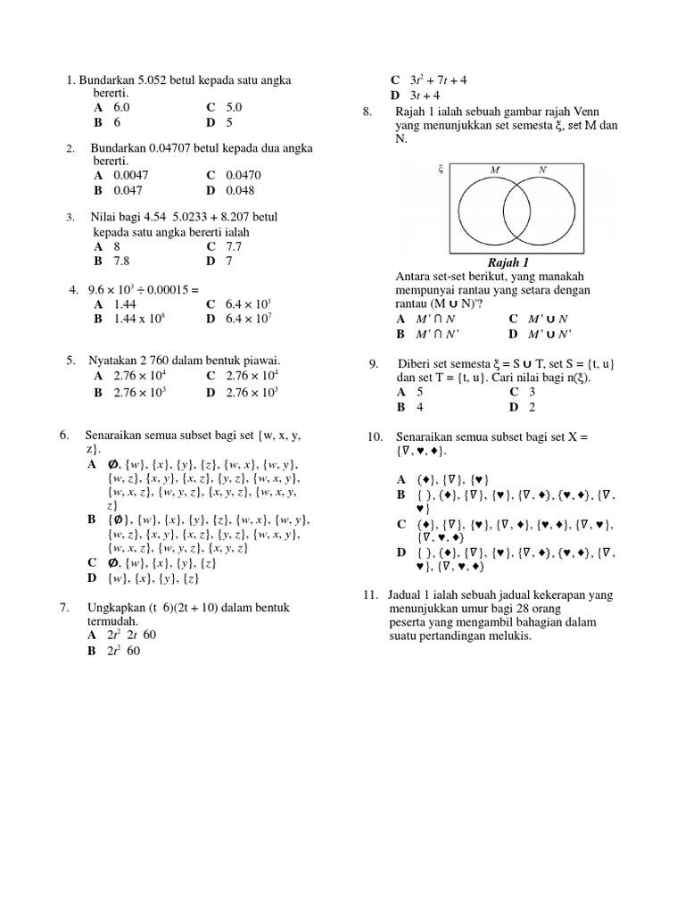 Math Ting 4 k1 2019 | PDF