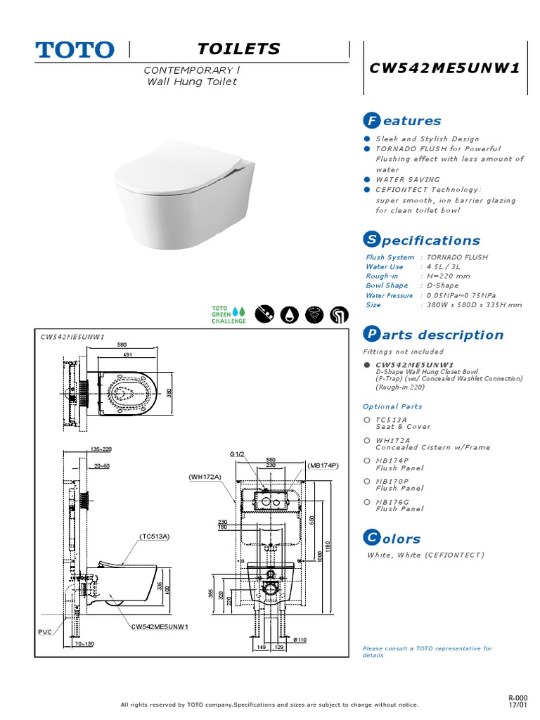 CW542ME5UNW1 Spec Sheet | Download Free PDF | Toilet | Home