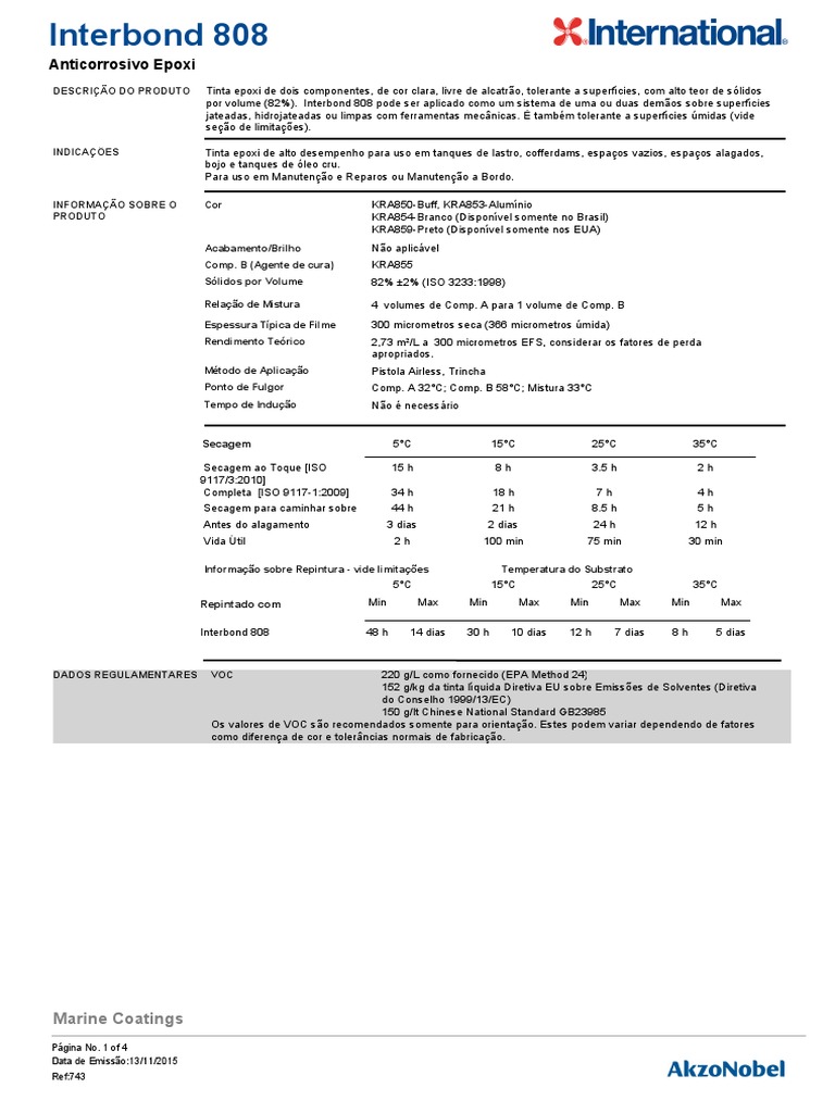 Interbond 808 | PDF | Embalagem e rotulagem | Oxigênio