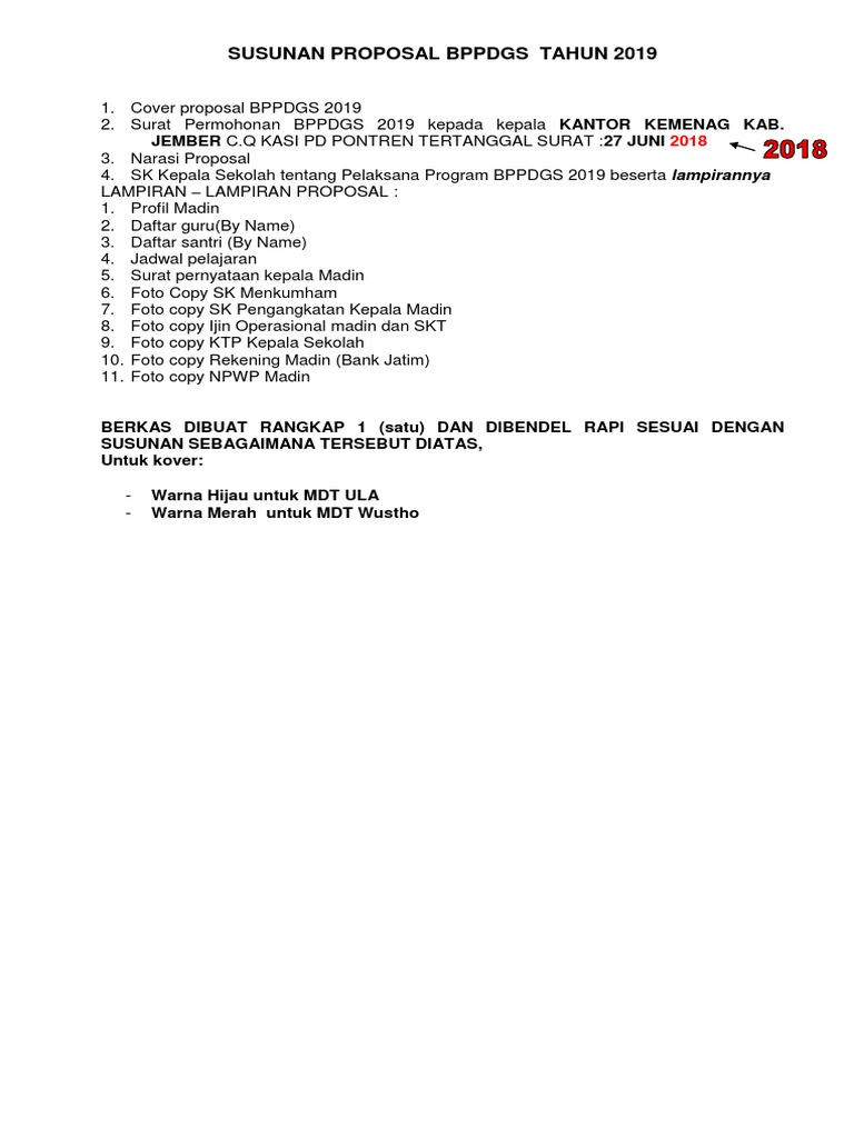Susunan Proposal Bppdgs 2019 | PDF