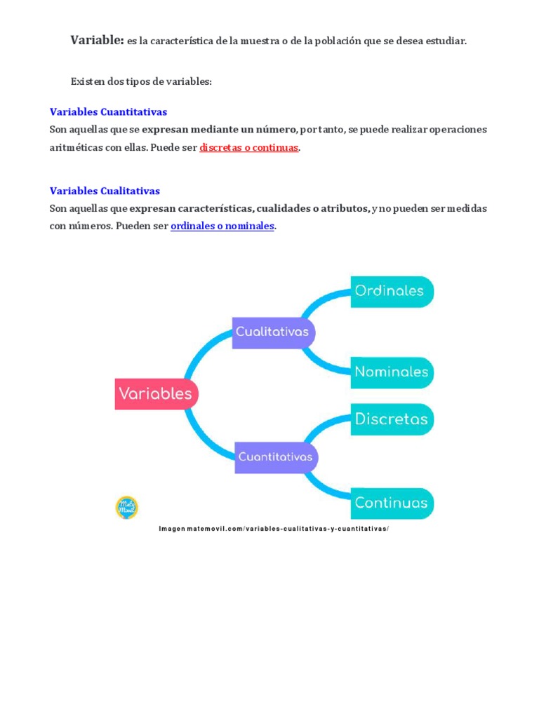 Variable Cuantitativas y Cualitativas | PDF