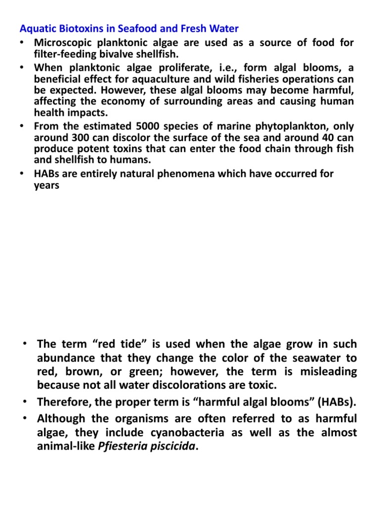 Aquatic Biotoxins in Seafood and Fresh Water | PDF | Mycotoxin | Wellness