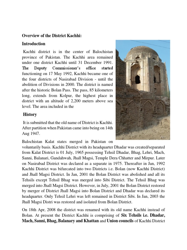 Overview of The District Kachhi | PDF | Agriculture | Asset Management