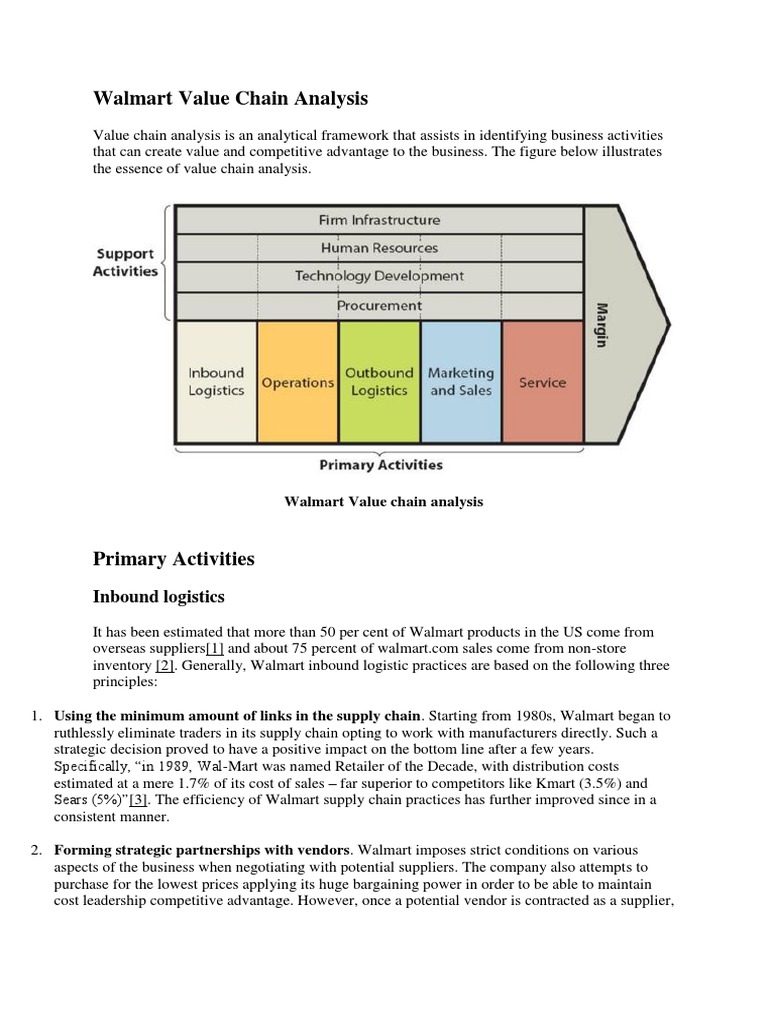 Walmart Value Chain Analysis Pdf Walmart Retail