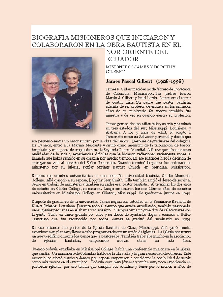 James Gilbert | PDF | Misionero | Ecuador