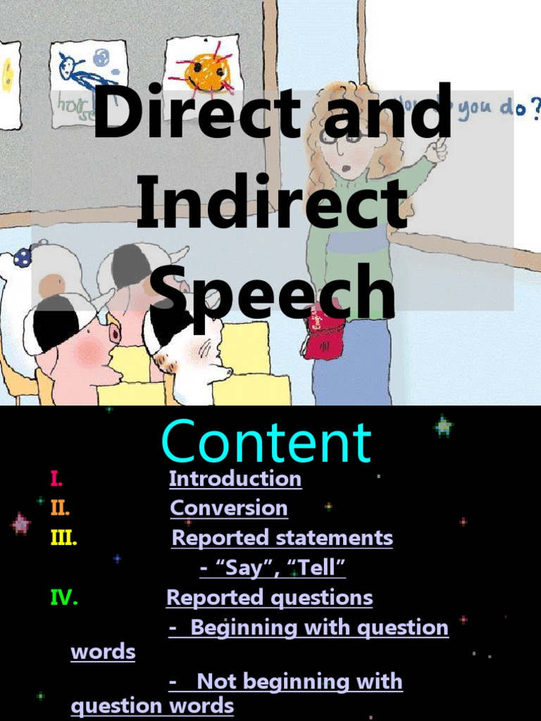 Direct and Indirect Speech | Download Free PDF | Question | Syntactic ...