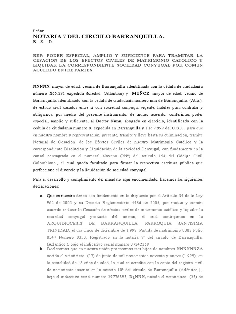 MINUTA DIVORCIO POR NOTARIA | Salario mínimo | Divorcio