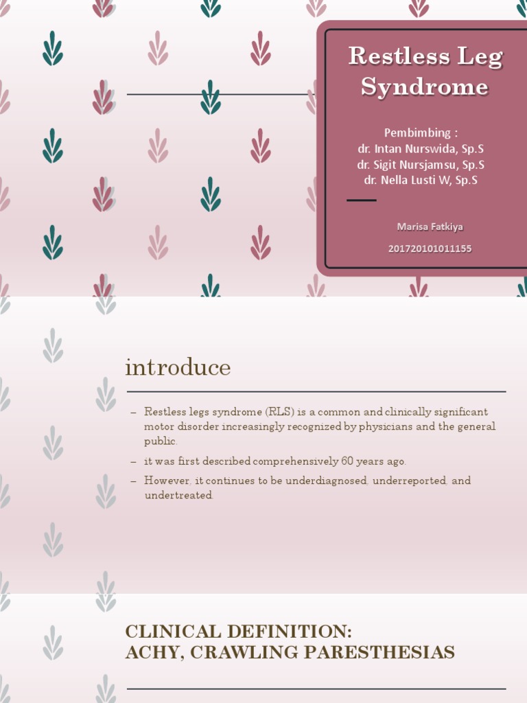 Restless Leg Syndrome | PDF | Clinical Medicine | Medicine
