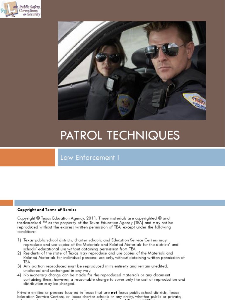 Patrol Techniques: Law Enforcement I | PDF | Copyright | License