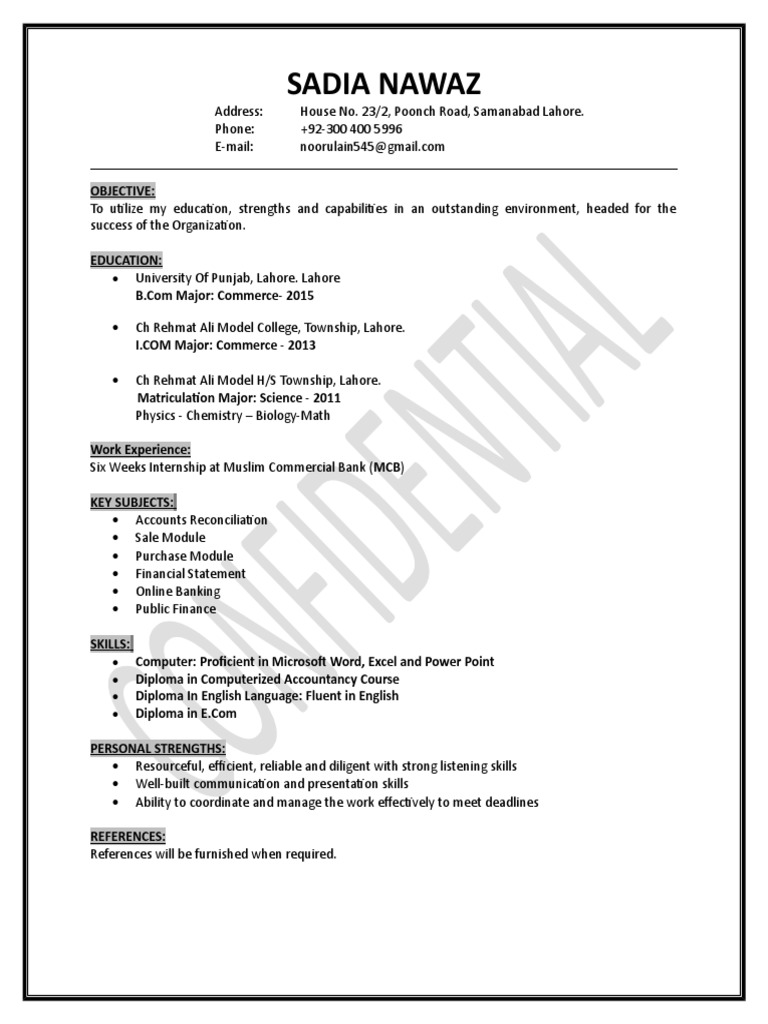Sadia CV New | PDF