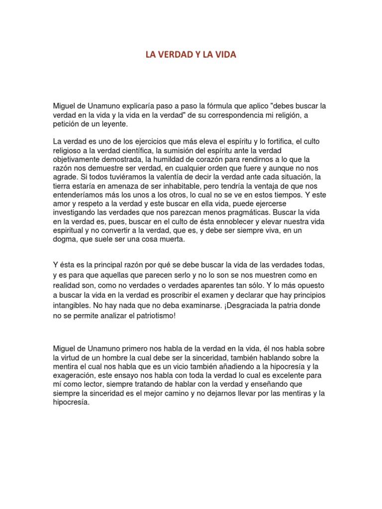 La Verdad Y La Vida Pdf Verdad Vida