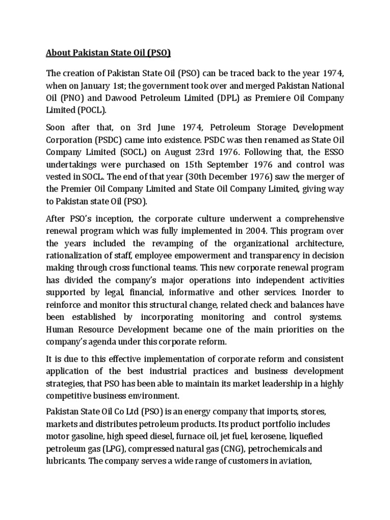 About Pakistan State Oil (PSO) | PDF | Petroleum | Hydrocarbons