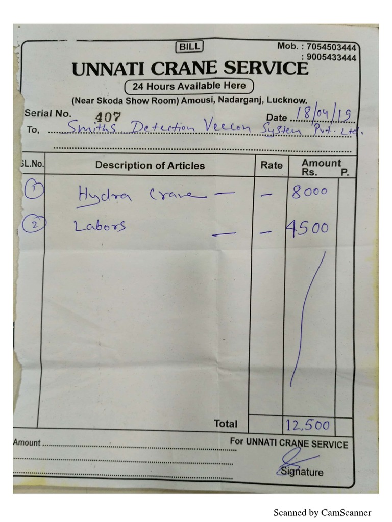 Crane Bill 1 | PDF