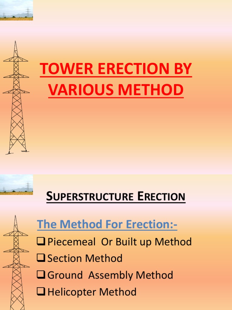 Tower Erection by Various Method | PDF | Nut (Hardware) | Screw