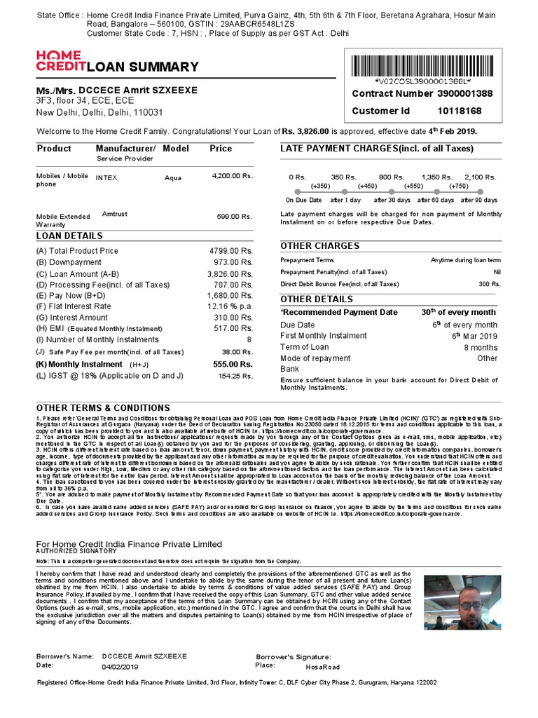 Sample Loan | PDF | Loans | Interest