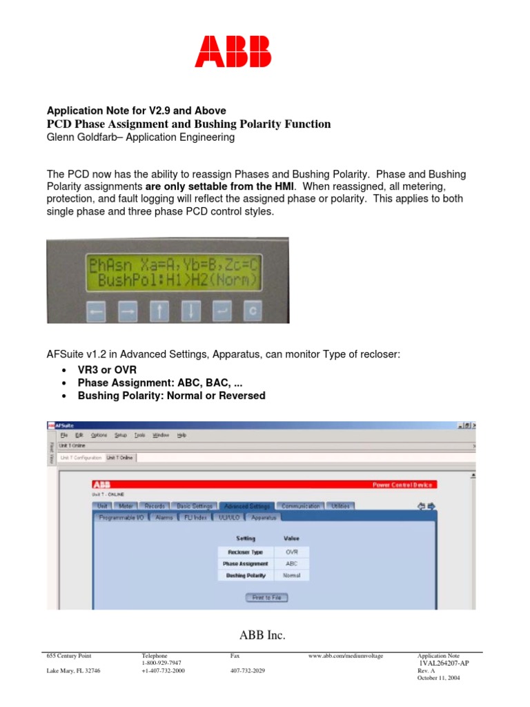 PCD Phase & Bushing Polarity Guide | PDF | Computing